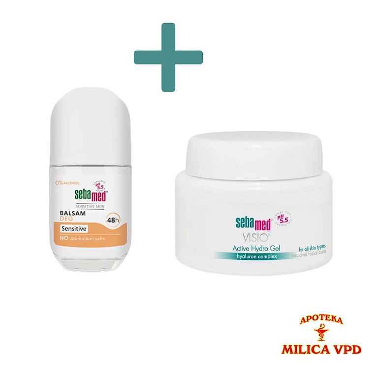 Sebamed Sensitive roll-on dezodorans 50 ml + Sebamed Active Hydro Gel za sve tipove kože 50ml GRATIS