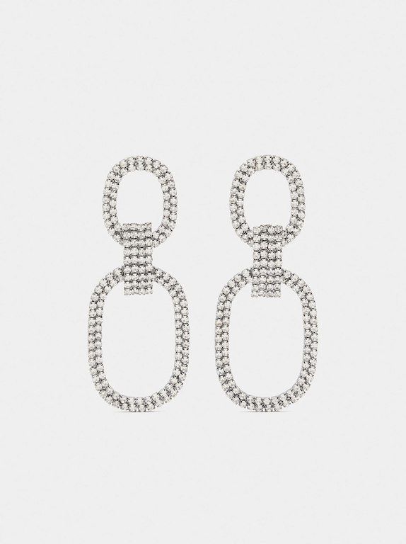 MAXI DOUBLE HOOP EARRINGS WITH CRYSTALS