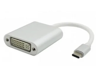 Adapter – konvertor USB 3.1 tip C (M) – DVI (F) srebrni