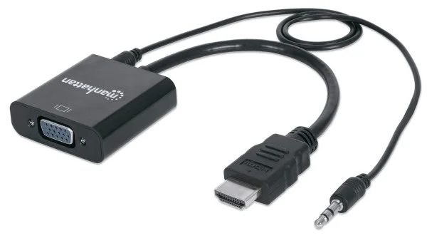 Adapter Manhattan 151559 HDMI/M – VGA/F + Audio
