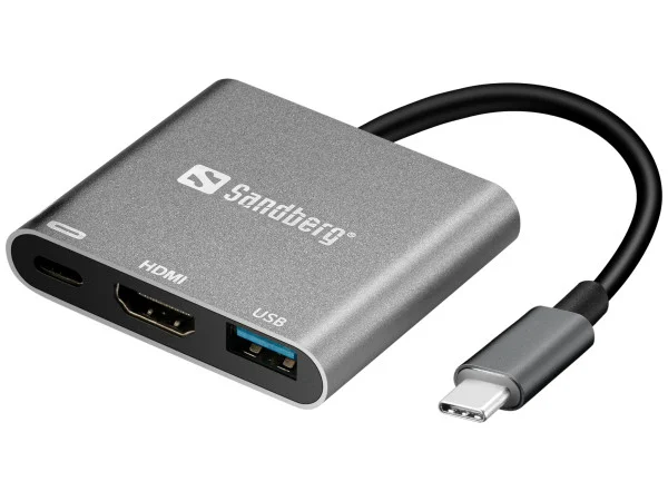 Adapter Sandberg 136-00 USB-C na HDMI+USB A+USB-C