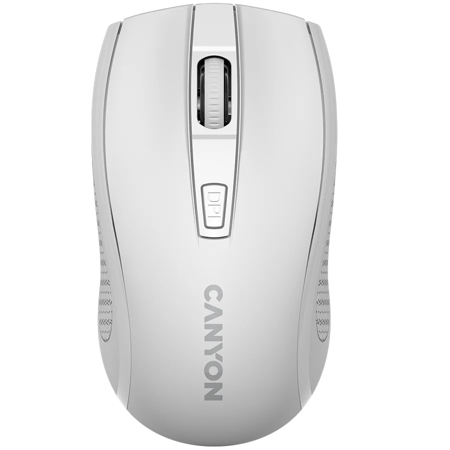 CANYON MW-7, 2.4Ghz wireless mouse, 6 buttons, DPI 800/1200/1600, with 1 AA battery ,size 110*60*37mm,58g,white