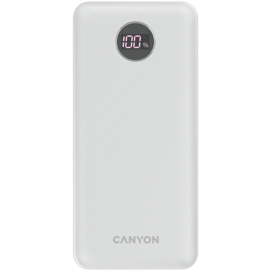 CANYON power bank PB-2002 LED 20000 mAh PD 20W QC 3.0 White