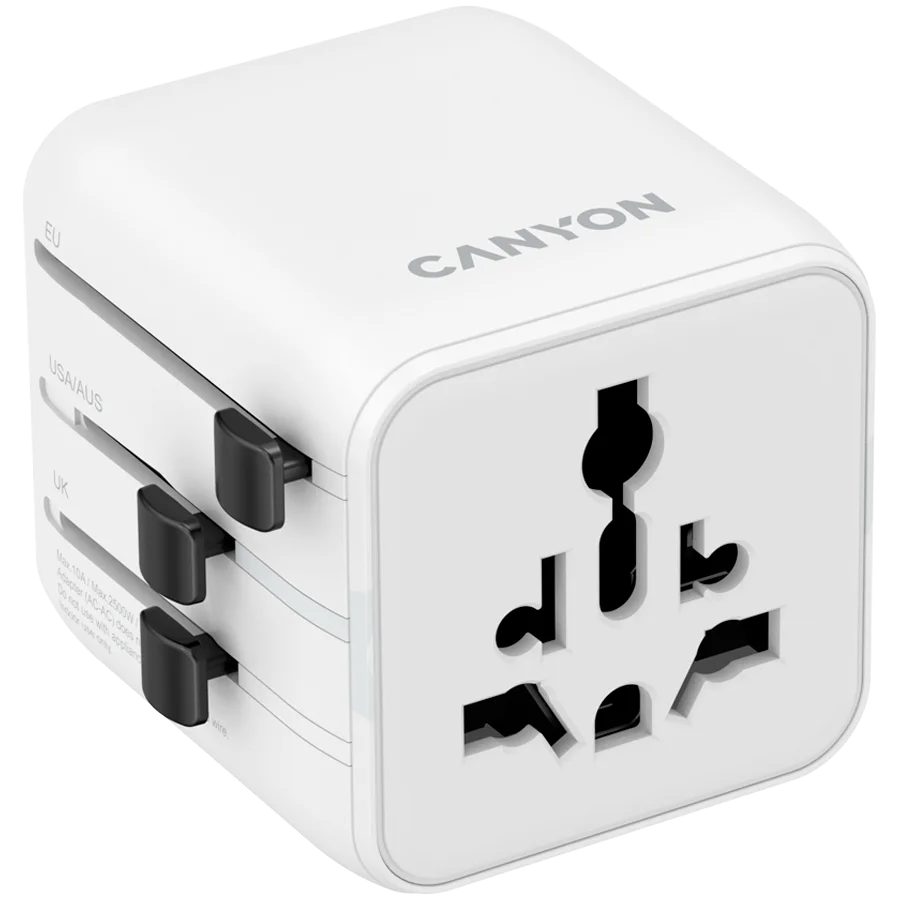CANYON Travel Adapter OnTour One EU/UK/US/AUS White