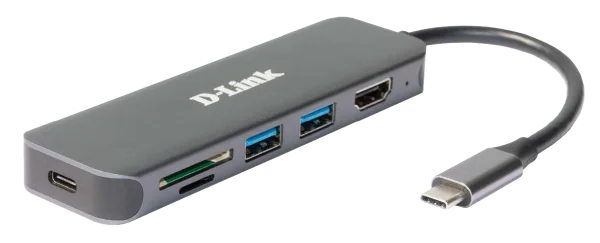 Docking D-Link DUB-2327 6in1 USB-C – HDMI/USB3.0x2/CR/PD