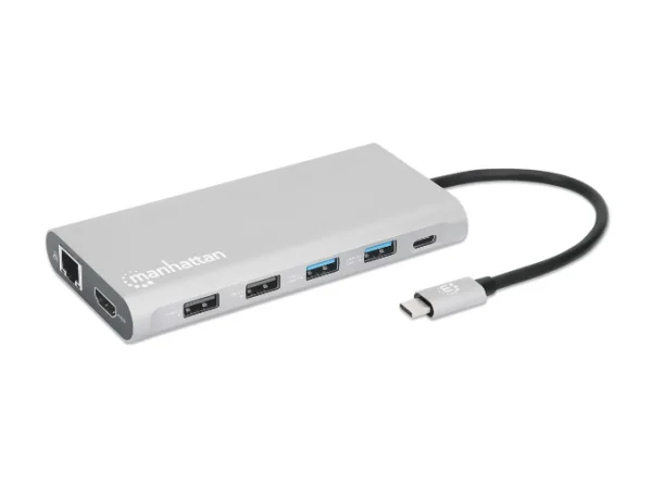 Docking station Manhattan 130660 12in1 USB-C – 3xHDMI/4xUSB/LAN/CR/PD 100W
