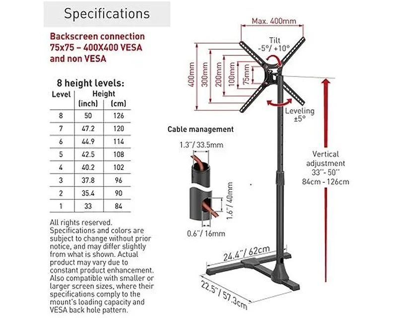 FS310T LCD TV podni nosač od 13 do 65 inča