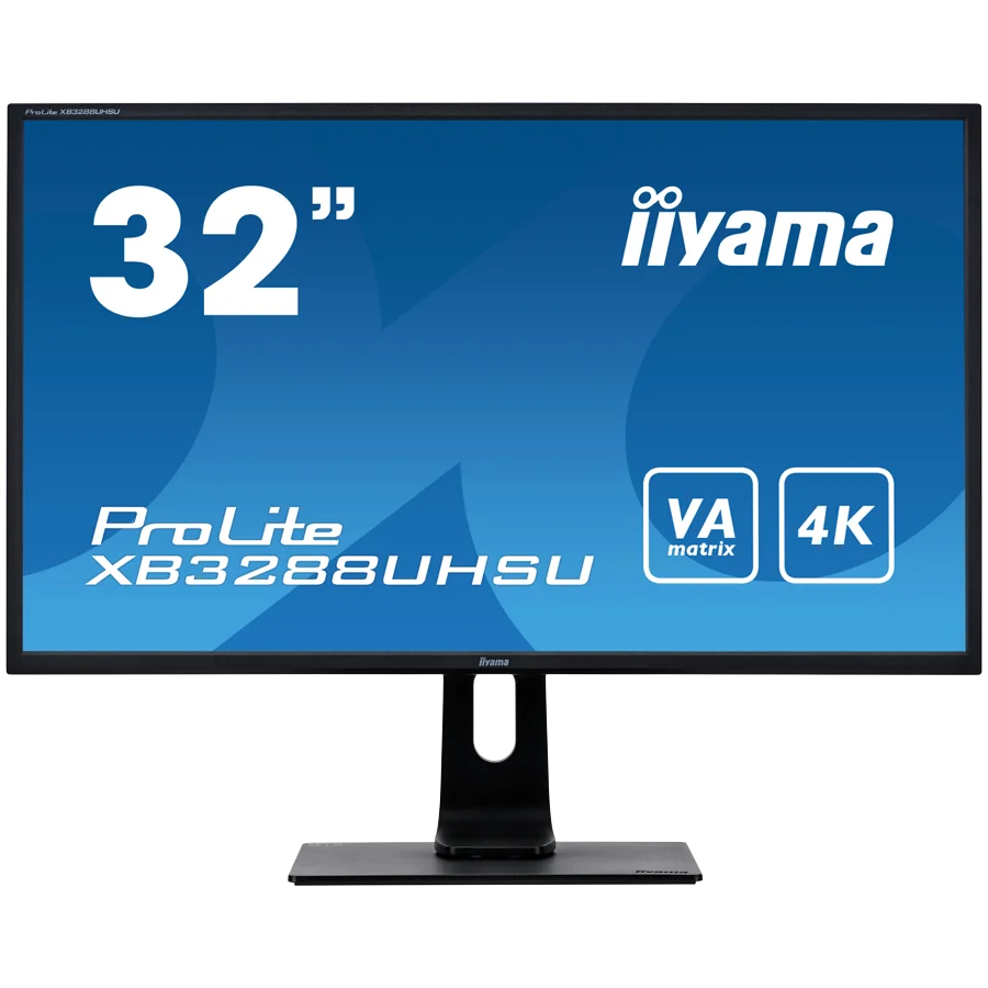 IIYAMA Monitor LED XB3288UHSU-B5 32“ VA panel with 4K resolution 3840 x 2160 @60Hz 300 cd/m² 3000:1 3ms HDMI DP USB height, swivel, tilt