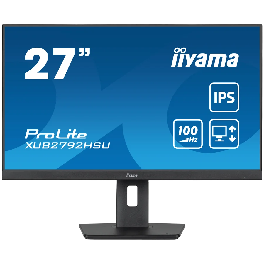 IIYAMA Monitor LED XUB2792HSU-B6 27″ IPS Slim-line 1920 x 1080 @100Hz 250 cd/m² 1300:1 0.4ms HDMI DP 4x USB 3.2 HDCP height, swivel, tilt, pivot (rotation both sides) 3y
