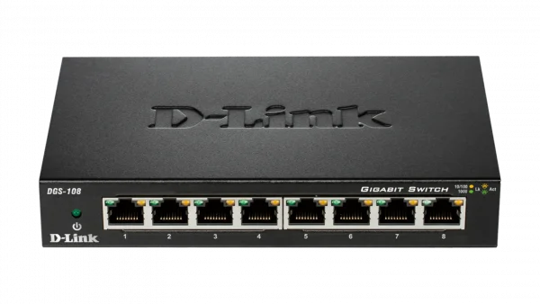 LAN Switch D-Link DGS-108GL/E 10/100/1000Mbps 8port Metal Gigabit