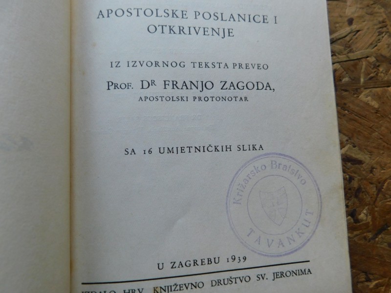 SVETO PISMO / KRIŽARSKO BRATSTVO TAVANKUT 1939
