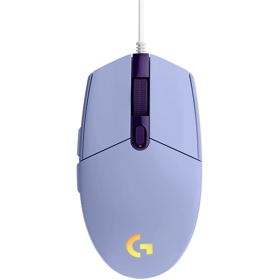 LOGITECH G102 LIGHTSYNC Corded Gaming Mouse – LILAC – USB – EER