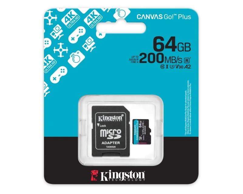Memorijska kartica U3 V30 microSDXC 64GB Canvas Go Plus 200MB/s A2 + adapter SDCG4/64GB