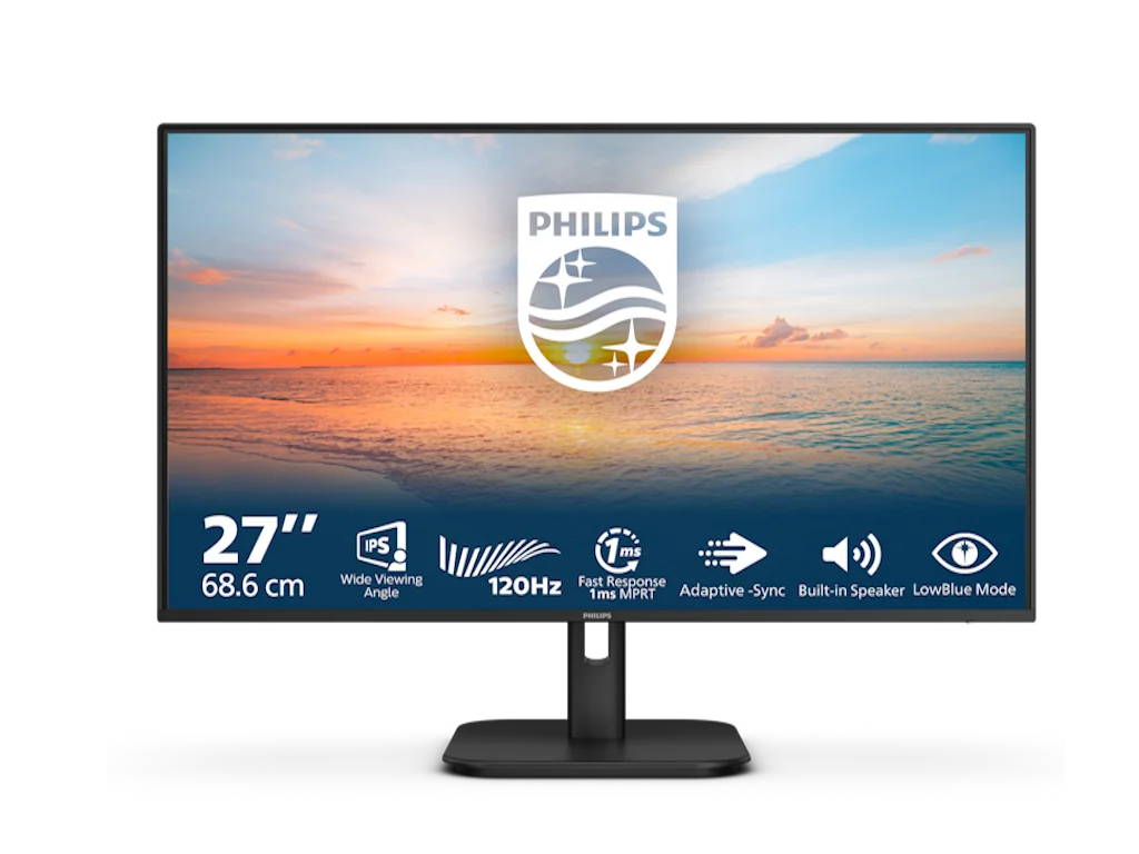 Monitor PHILIPS 27E1N1200A/00 27″/IPS/1920×1080/120Hz/4ms GtG/VGA,HDMI,DP/VESA/zvucnici/crna