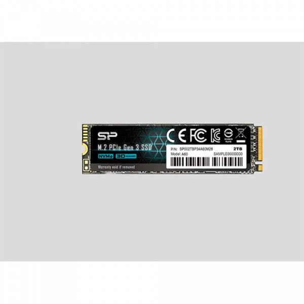 SSD M.2 NVMe Silicon Power A60 Gen 3 256GB, 2100MB/s/1200MB/s SP256GBP34A60M28