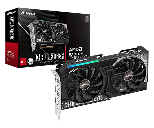 SVGA ASrock RX 9060 XT Challenger 8GB/GDDR6/128bit/crna, RX9060XT CL 8GO