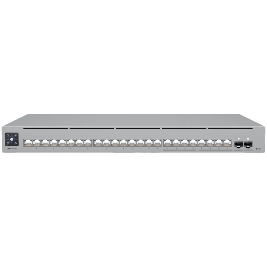 Ubiquiti 24-port, Layer 3 Etherlighting switch with 2.5 GbE, 8x 2.5 GbE RJ45 ports, 16x GbE RJ45 ports, 2x 10G SFP+ ports