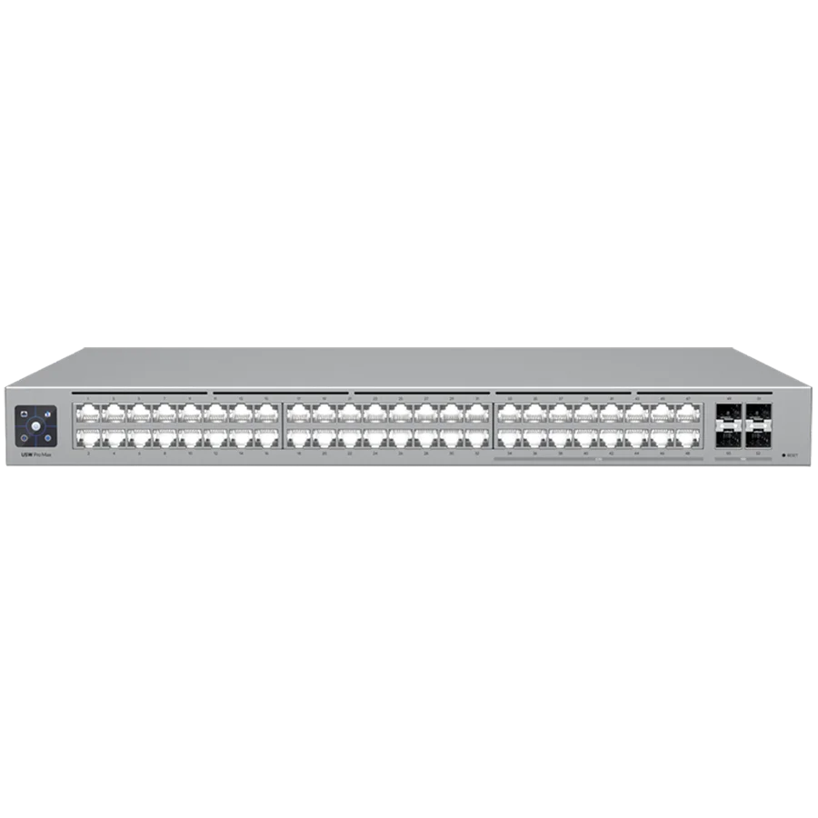 Ubiquiti 48-port, Layer 3 Etherlighting switch with 2.5 GbE, 16x 2.5 GbE RJ45 ports, 32x GbE RJ45 ports, 4x 10G SFP+ ports