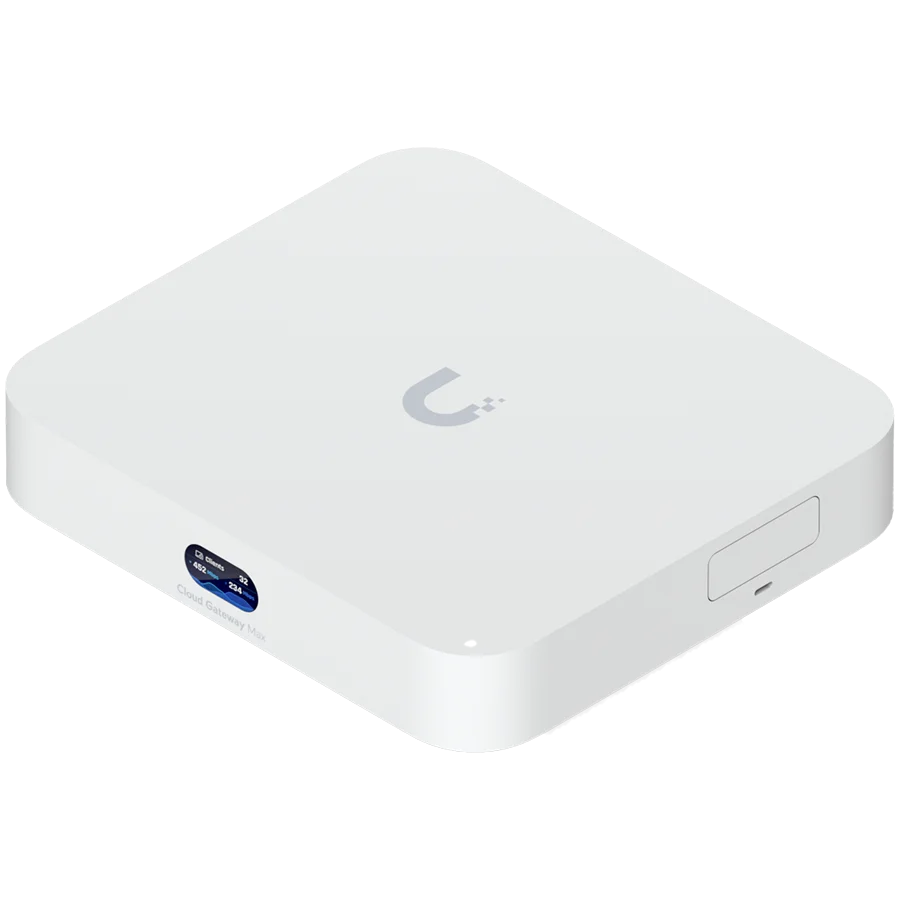 Ubiquiti UCG-MAX-EU Compact 2.5G Cloud Gateway with 30+ UniFi device / 300+ client support, 1.5 Gbps IPS routing, and selectable NVR storage, 1.5 Gbps routing with IDS/IPS, 512 GB NVMe SSD storage...