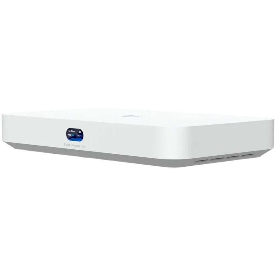 Ubiquiti UniFi UCG-Fiber-EU Desktop 10G Cloud Gateway with integrated PoE switch, Includes full UniFi application suite for device management, 5 Gbps routing with IDS/IPS, 10G SFP+ and (1) 10 GbE ...