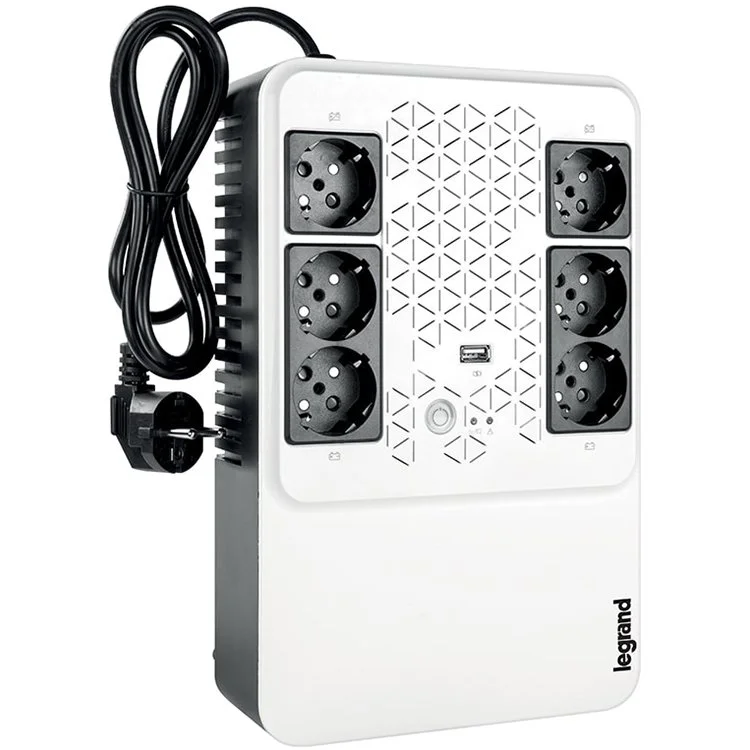 UPS Legrand Keor Multiplug 600VA/360W, Single phase, Line Interactive Technology- VI, Simulated SineWave,Cold Start Function,USB charger – Type A female/5 V, Outlet-6xGerman Standard, Quantity of ...