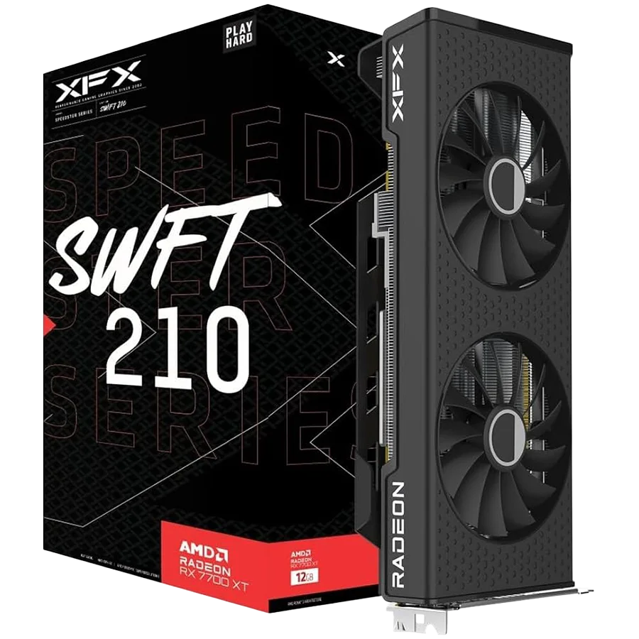 XFX SPEEDSTER SWFT210 RADEON RX 7700XT Gaming Graphics Card with 12GB GDDR6 HDMI 3xDP, AMD RDNA 3