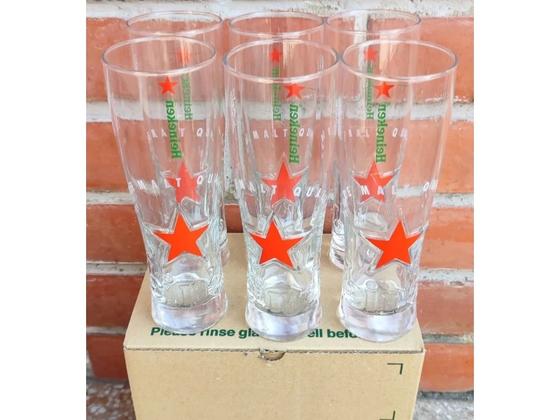 Heineken čaše 0.5L - set od 6 komada NOVO