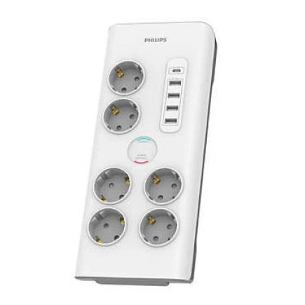 PHILIPS SPN7060WA/58 produžnikabl 6 uticnica, 4xUSB A, beli
