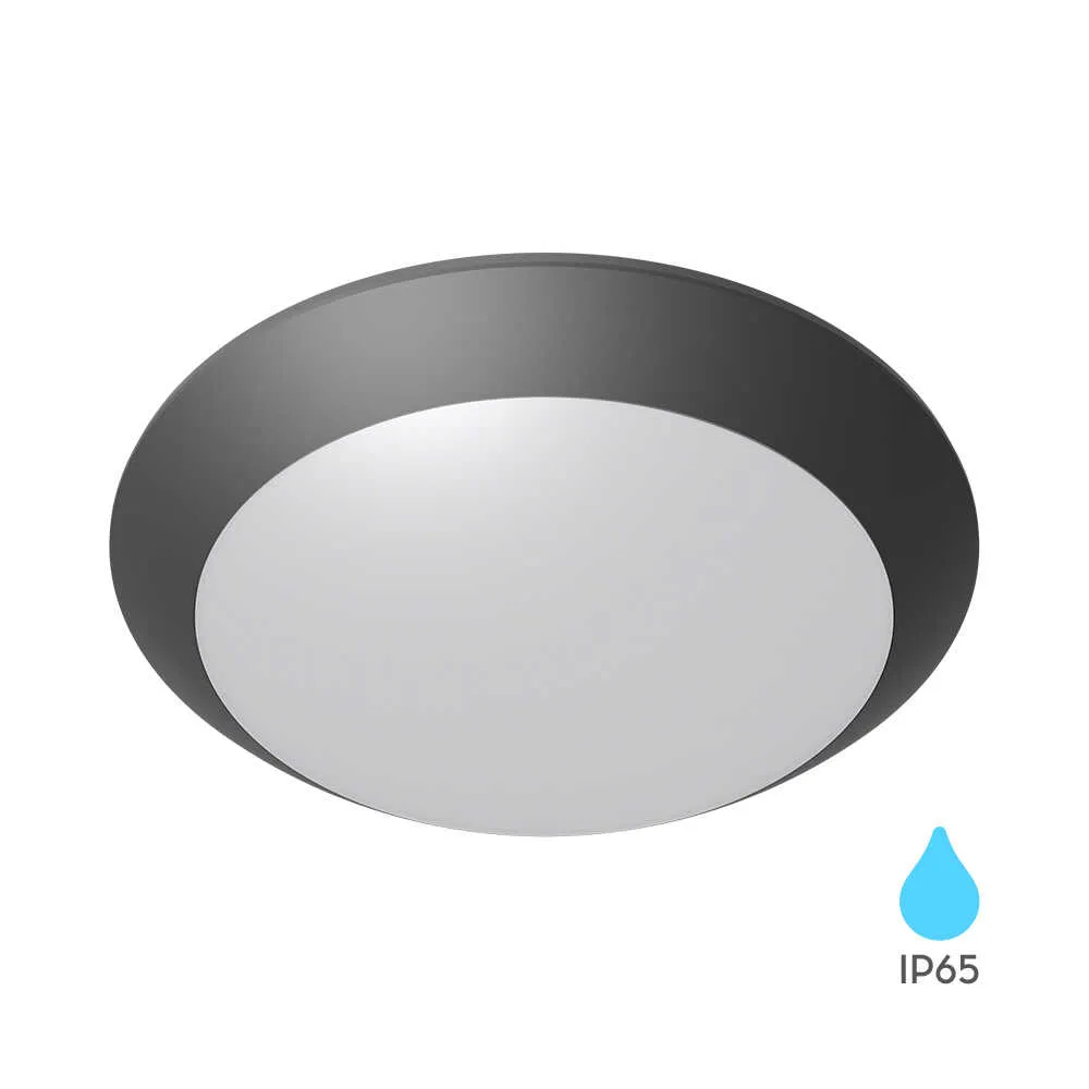 LED PLAFONJERA NAPOLI D270 1xE27 PC SIVA IP65