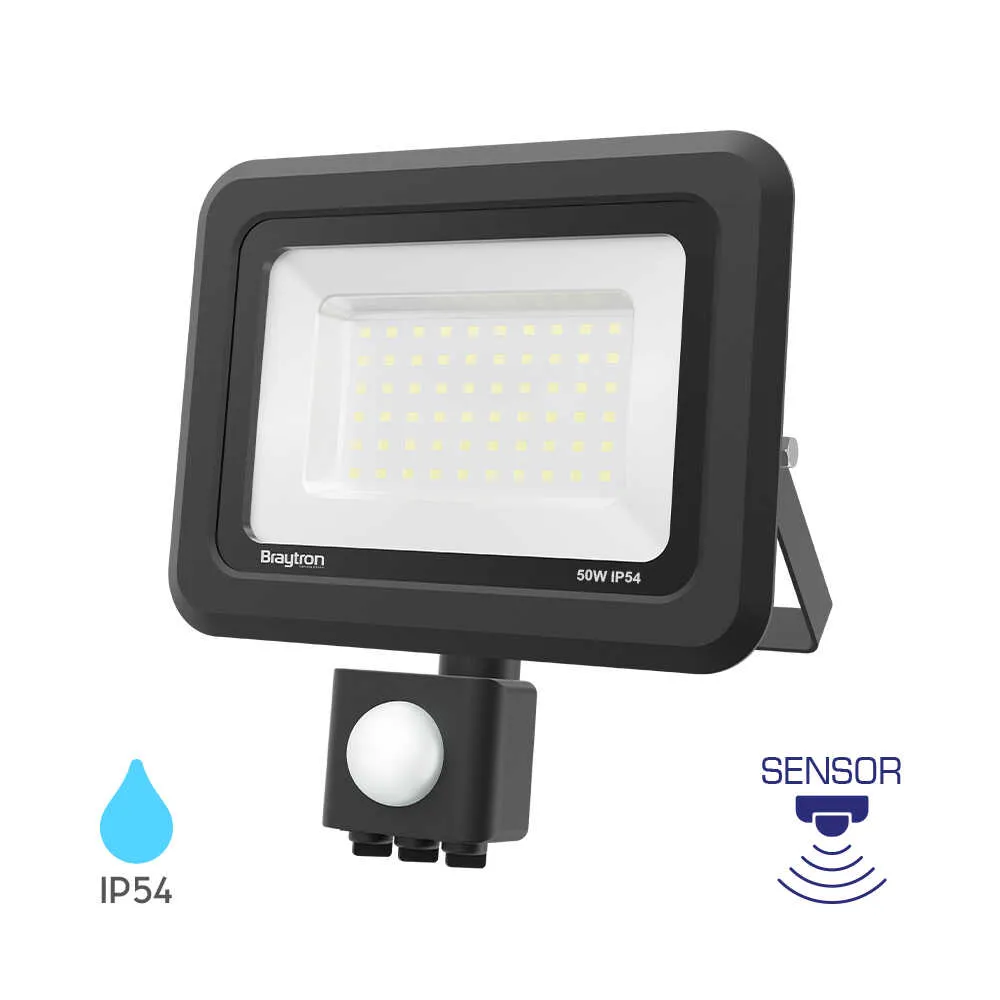 LED REFLEKTOR 50W CRNI 6500K IP54 SA SENZOROM
