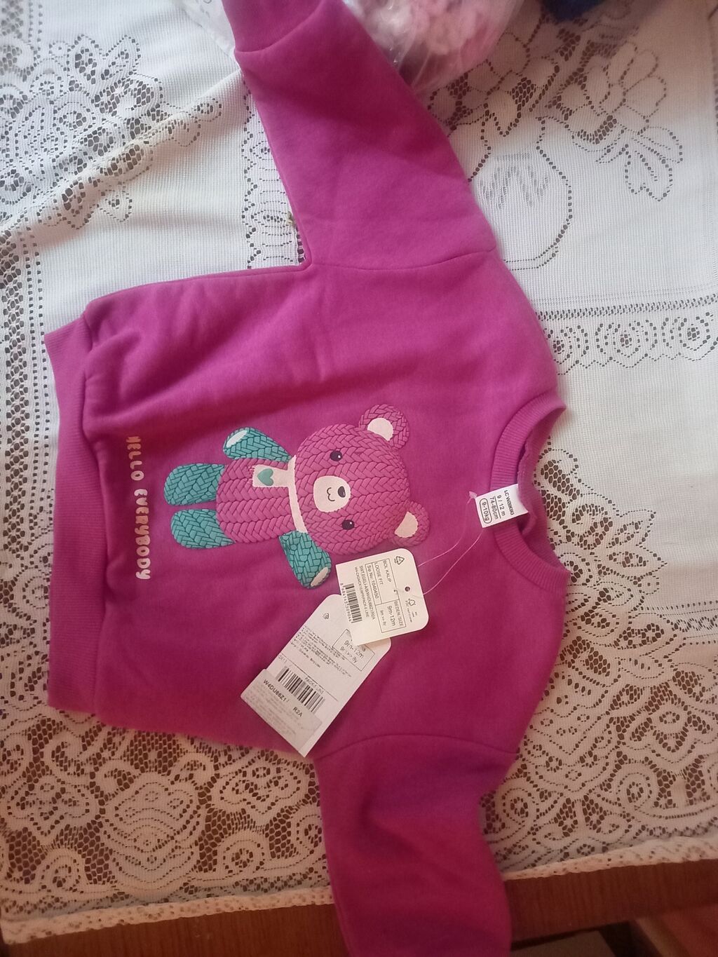 Dečiji duks/sweatshirt za bebe - Boja: ciklama/roze - Motiv: veliki