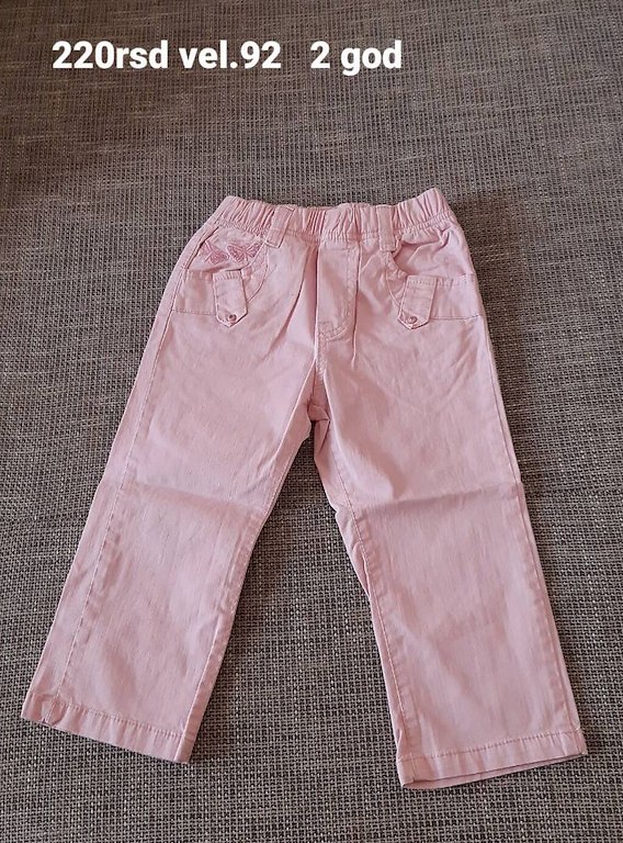 Dečije pantalone – roze, veličina 92 (za oko 2 godine) - Materijal