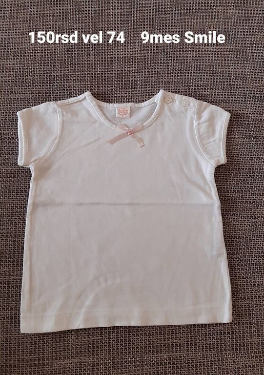 Bebi majica kratkih rukava – Smile - Boja: bela - Veličina: 74 (oko 9