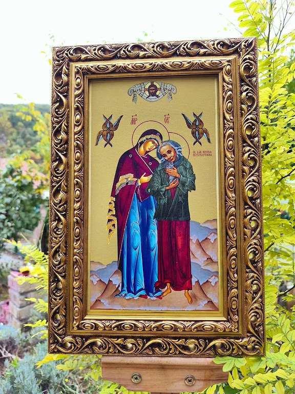 Kaširana ikona Presvete Bogorodice i Sveta Ksenija petrogradska (na