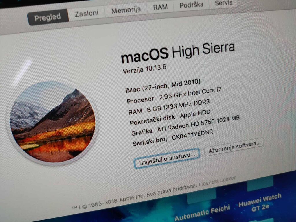 Apple iMac Polovan, ispravan Apple računar model iMac tačna oznaka
