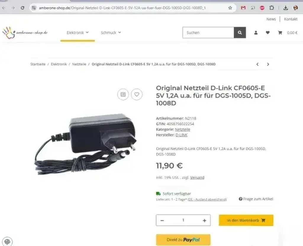 Orginalni punjač za D-Link; AC/DC ADAPTER; Model: CF0605-E; Output: 5V