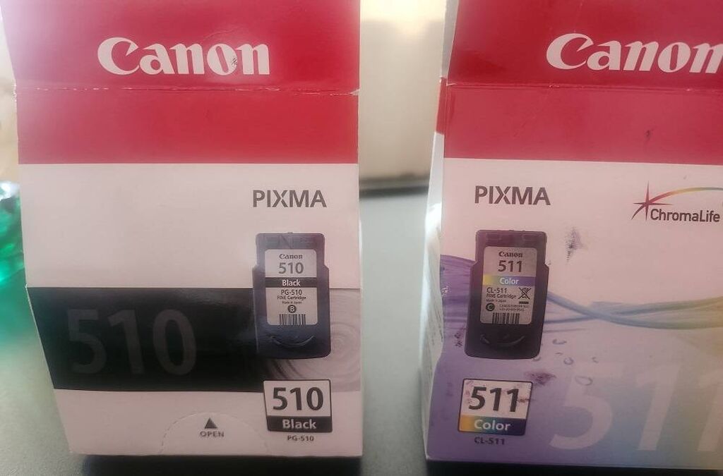 Dva nova, samo otpakovana, ali nekorištena kertridža Canon Pixma 510