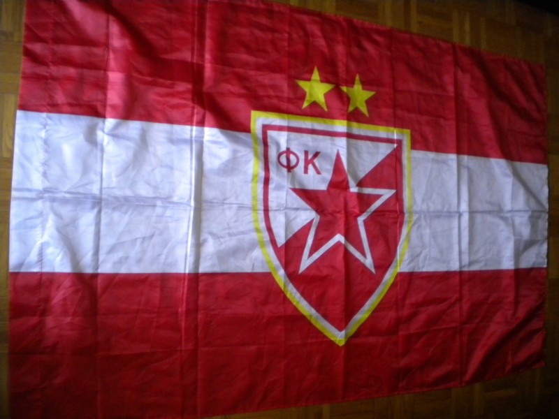 FK CRVENA ZVEZDA Beograd, zastava 140 x 89 cm