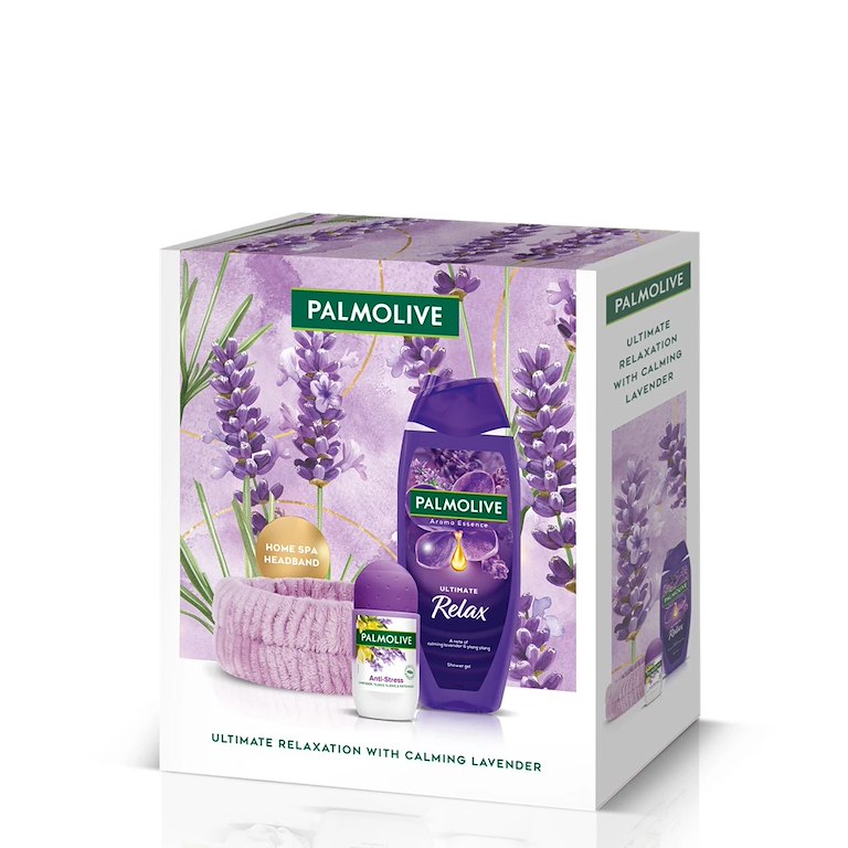 PALMOLIVE SET W RELAX LAVENDER (GEL ZA TUŠIRANJE 500ML + ROLL-ON 50ML + TRAKA)