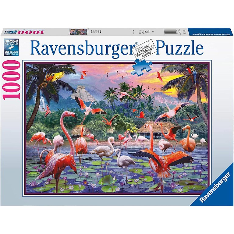 Ravensburger puzzle (slagalice) - 1000pcs Flamingosi RA17082