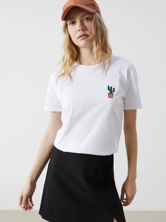 LC Waikiki Ženska majica S5DL09Z8-Q6K, Bela