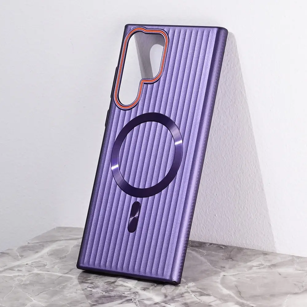 Maska za telefon Magsafe Stripe za Samsung S918B Galaxy S23 Ultra, Ljubičasta