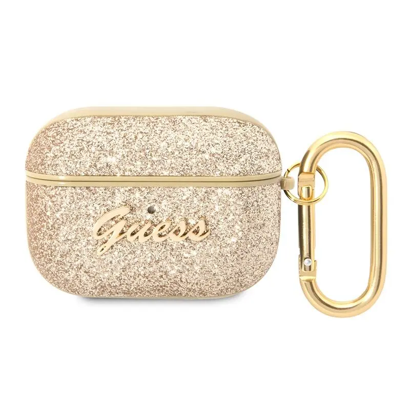 Guess Zaštitna futrola za Airpods Pro PU Glitter Flake, Zlatne boje