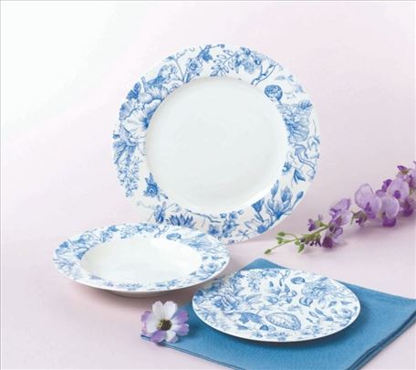 Garnitura tanjira porcelain vintage blue 18/1 novo