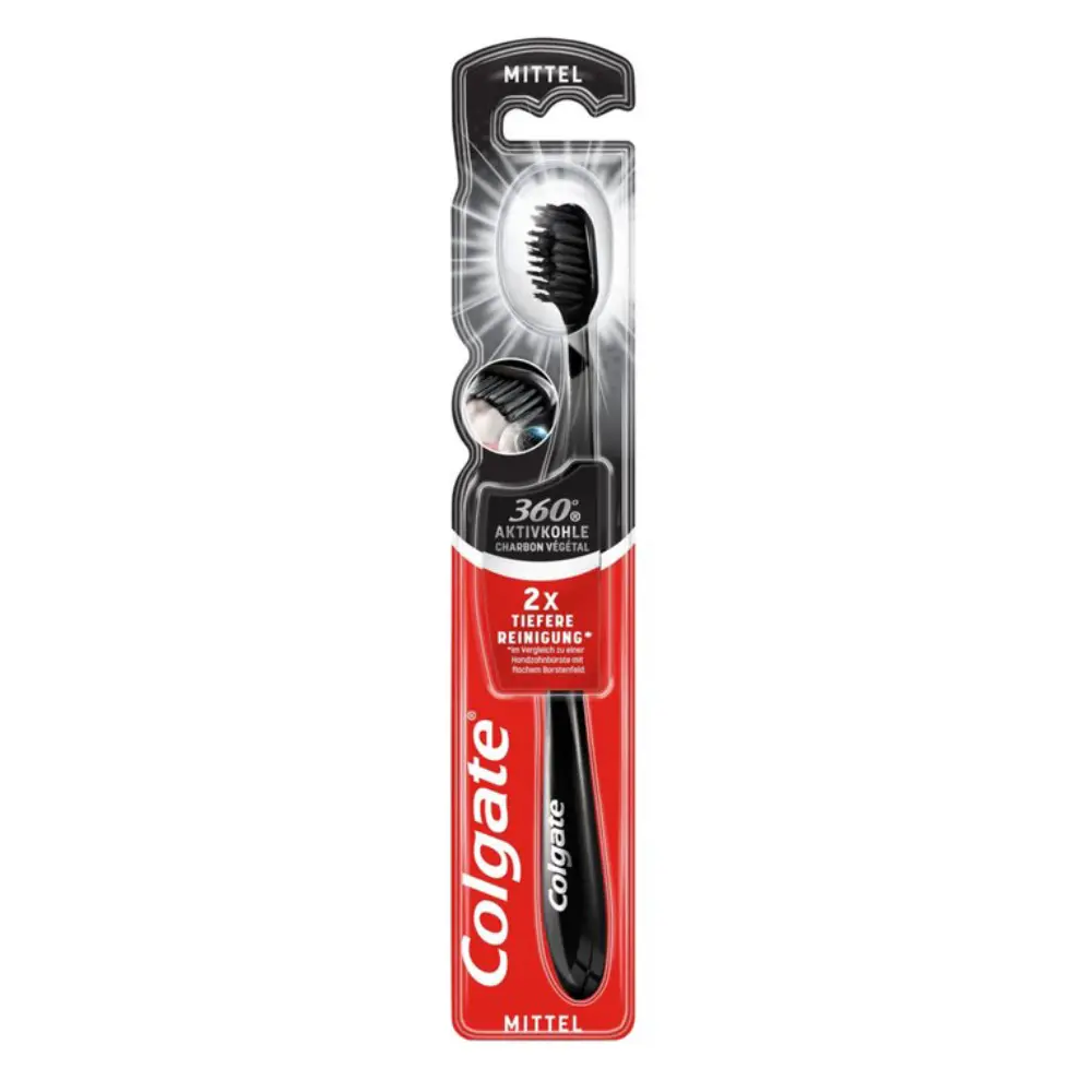COLGATE Četkica za zube 360 Charcoal black medium