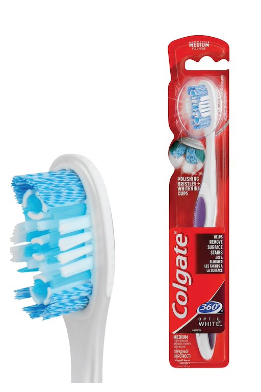 COLGATE Četkica za zube 360 Optic white medium
