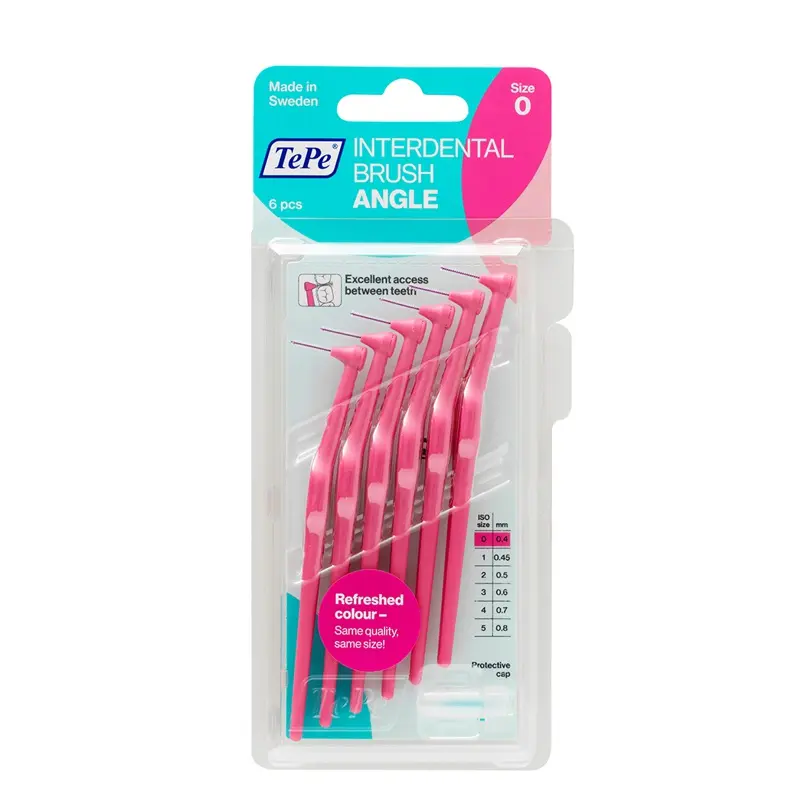 TEPE Ugaone interdentalne četkice veličina 0 (0,4mm) 6/1 roze