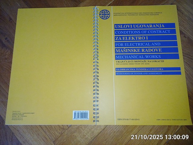 USLOVI UGOVARANJA ZA ELEKTRO I MAŠINSKE RADOVE