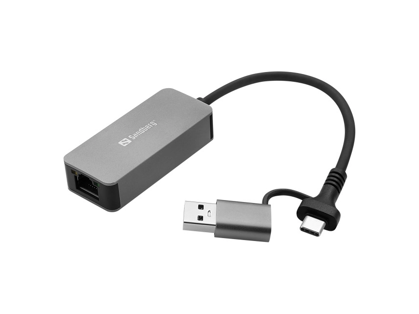 USB adpater Sandberg 136-68 USB-C/A na RJ-45 Gigabit