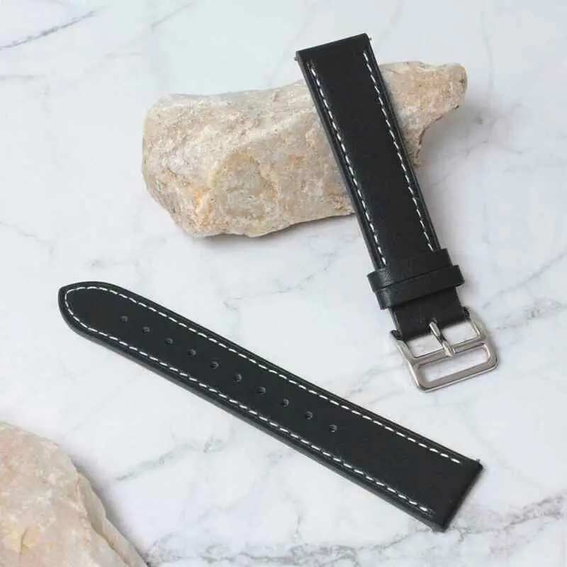 Narukvica kozna klasik za smart watch Samsung 4,5 20mm siva kopca crna